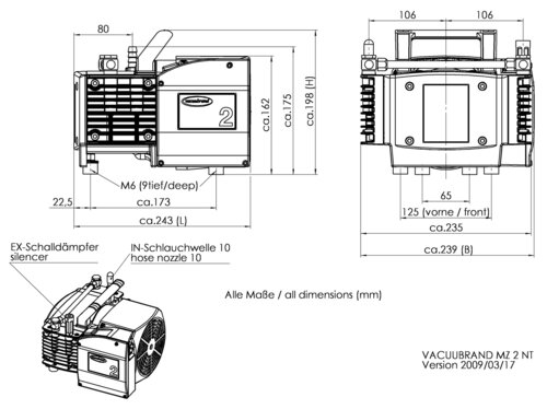 VACUUBRAND Pompe à membrane MZ 2 NT | Imlab